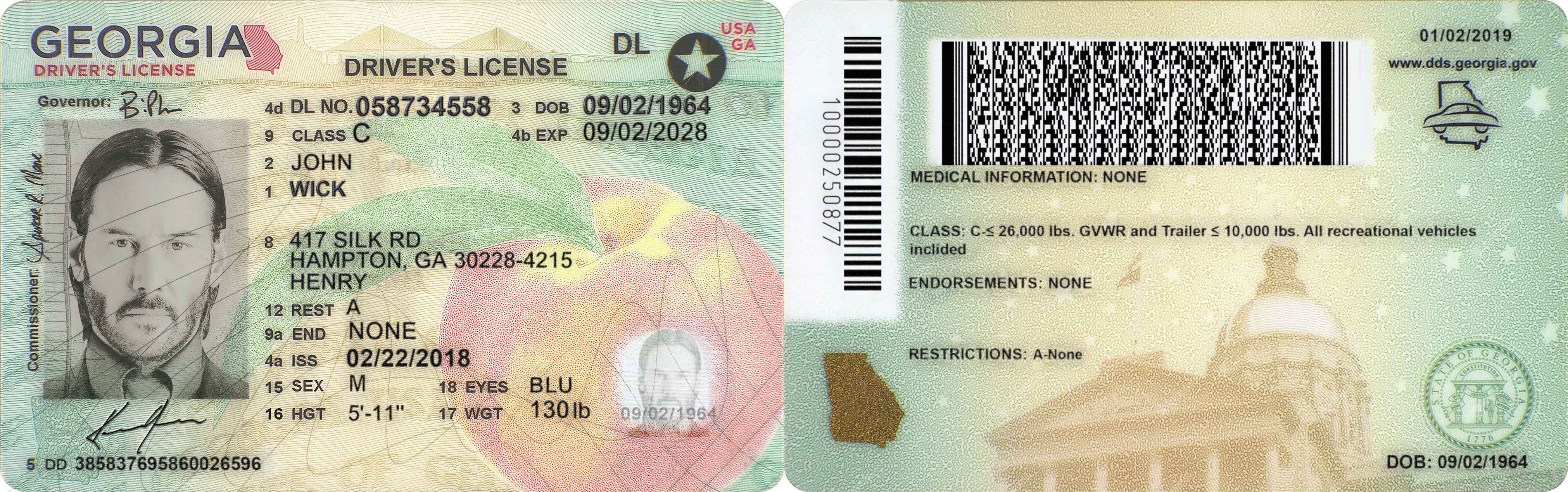 Georgia Driver License in PSD Format - Professional US Driver's License ...