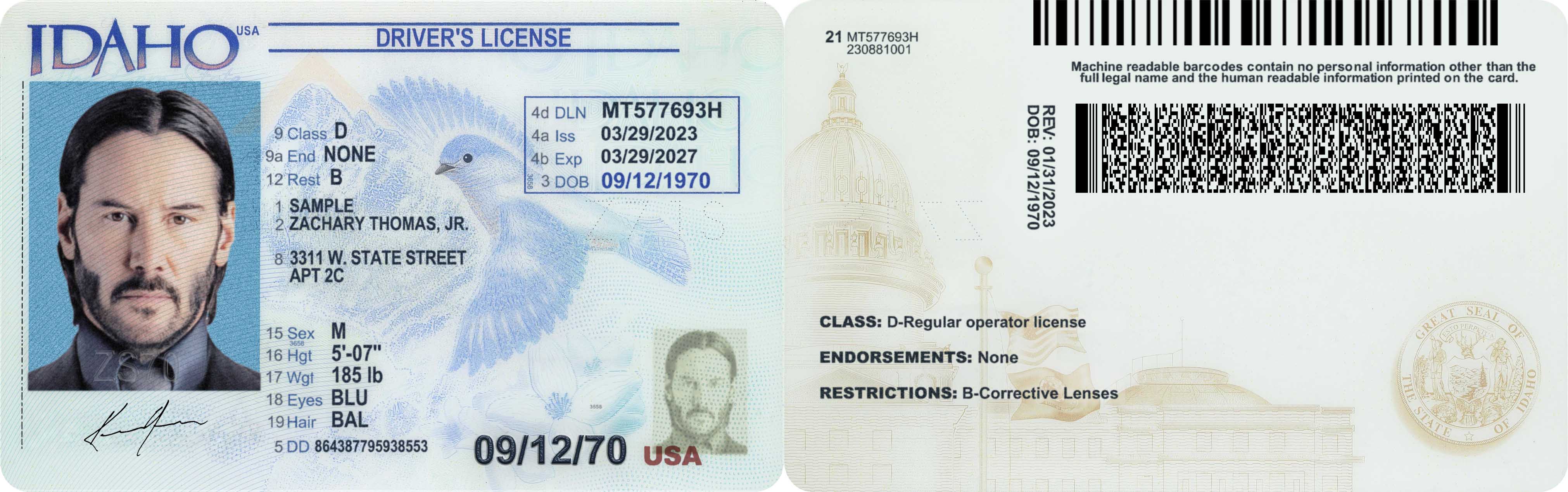 Idaho Driver License in PSD Format - Professional US Driver's License ...