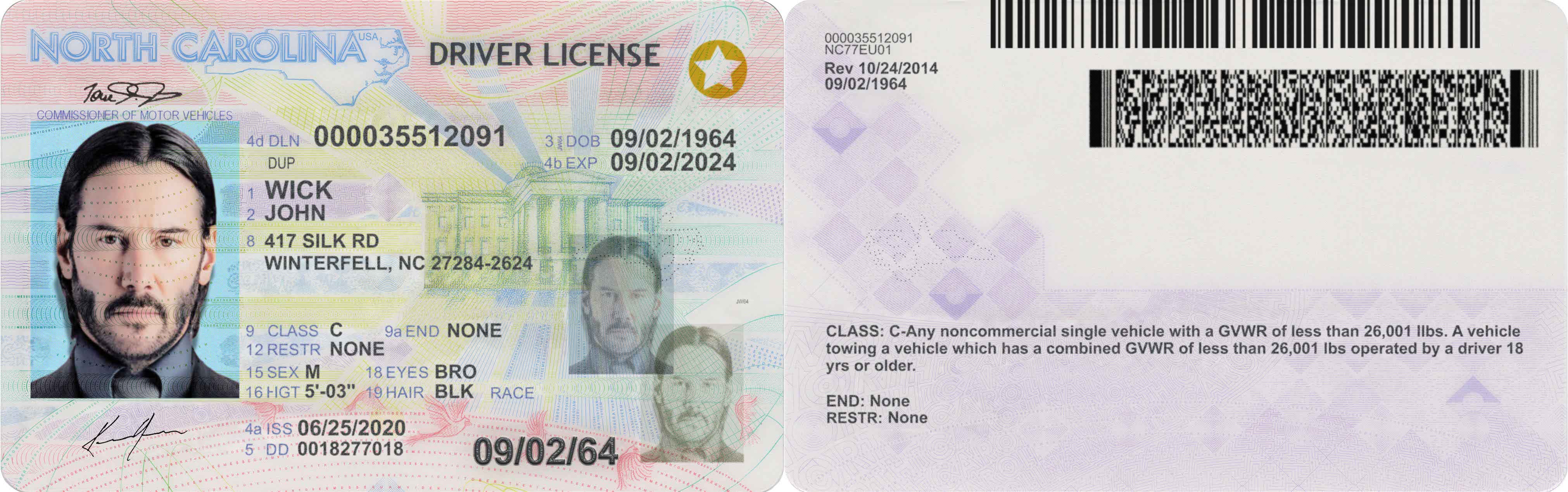 North Carolina Driver License in PSD Format - Professional USA Driver Licenses Template | OnlyFake