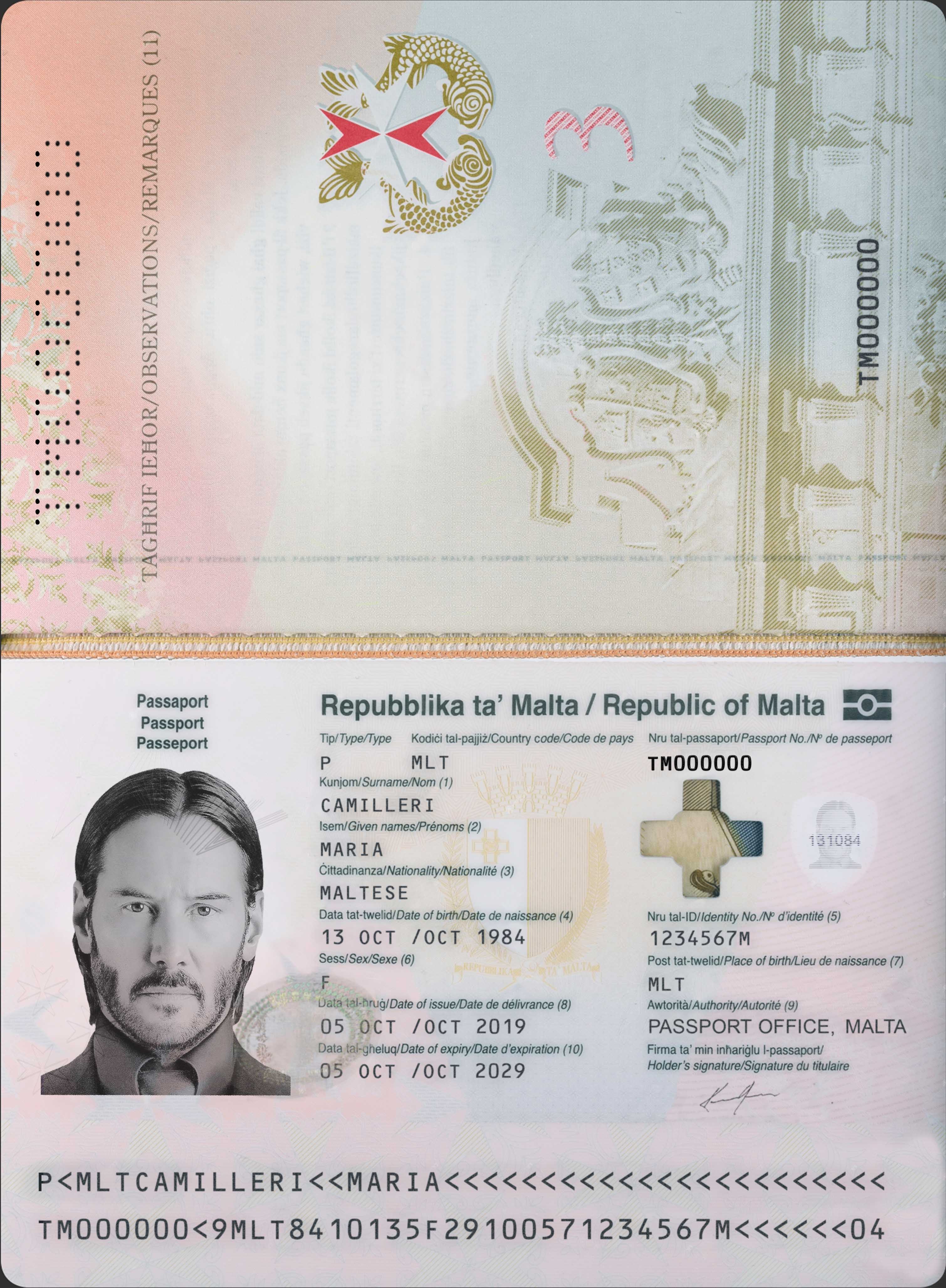 Malta Passport Template in PSD Format - Professional Passport Template ...